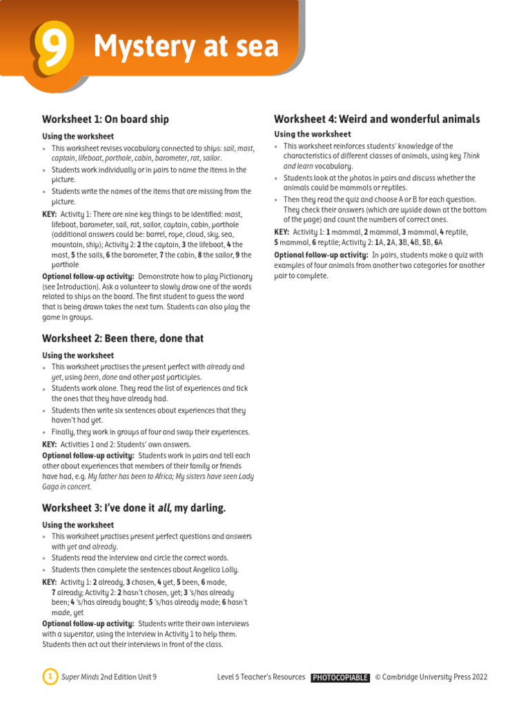 Engaging Worksheets for Language Learning | PDF | Mammals | Reptile