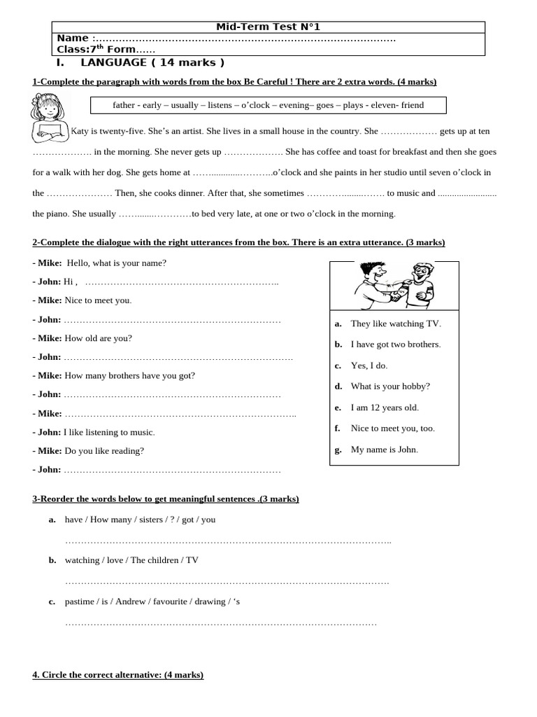 Language Skills Practice Worksheet | PDF