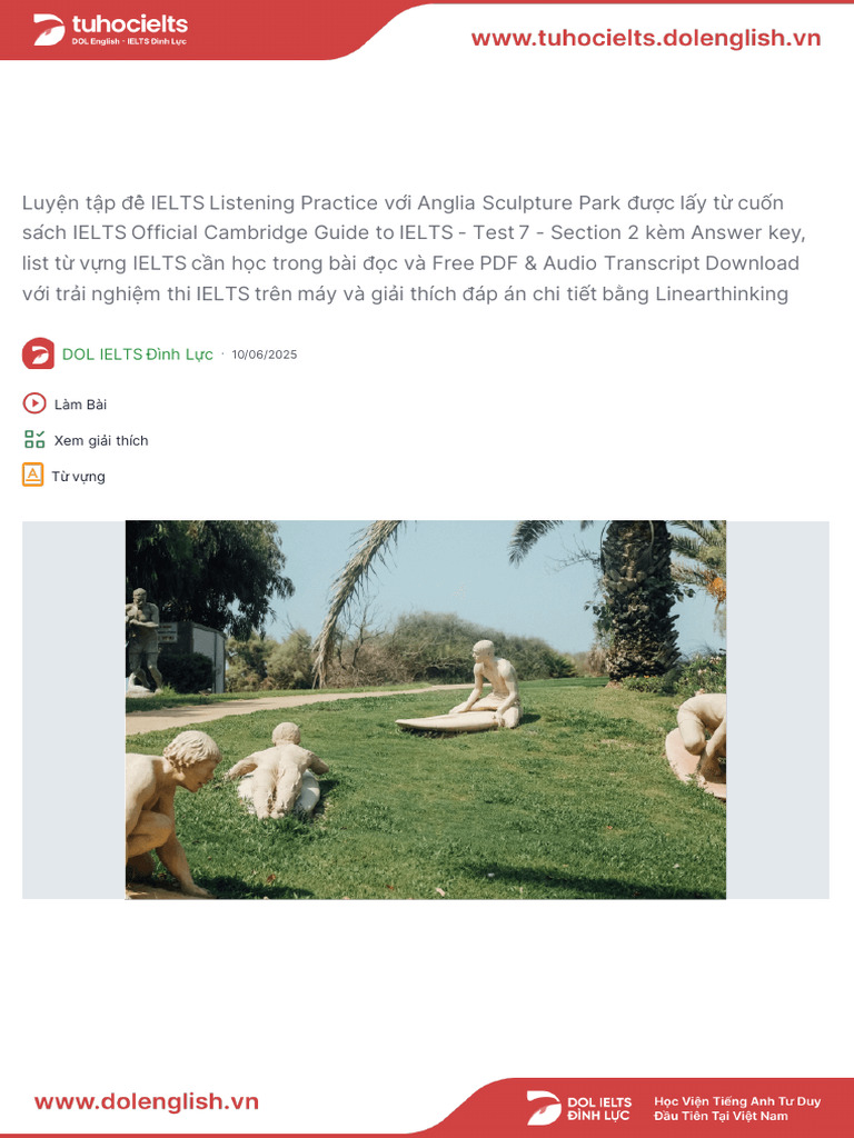 Anglia Sculpture Park IELTS Listening Guide | PDF
