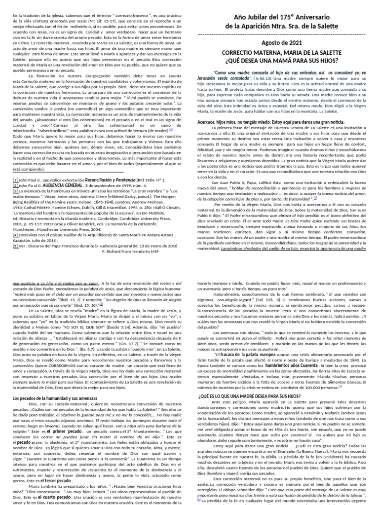 Conferencia de Agosto de 2021. CORRECTIO MATERNA | PDF | María, madre ...
