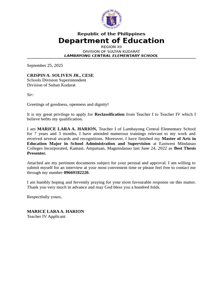 Letter of Intent Promotion | PDF