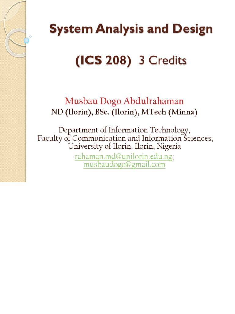 ICS 208 Week 4 2022 - 2023 | PDF | System | Conceptual Model