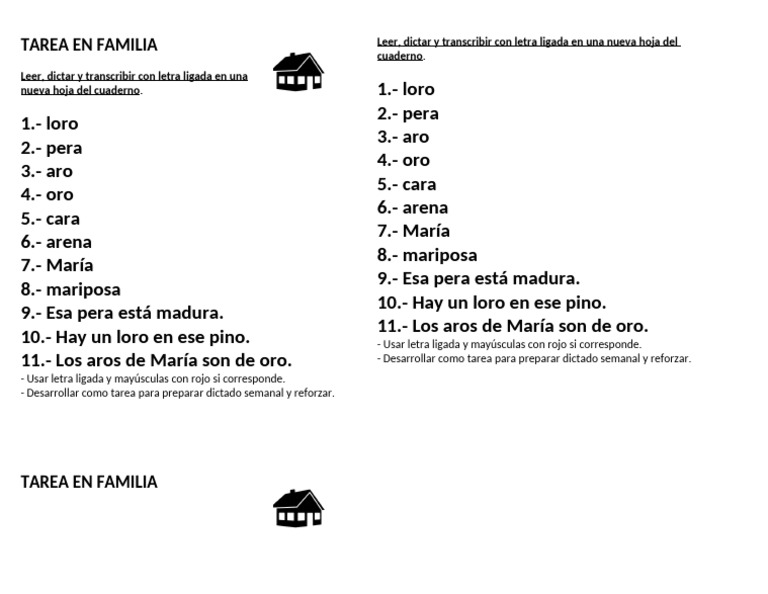 Clase 18 Letra R Entre Palabras Dictado | PDF