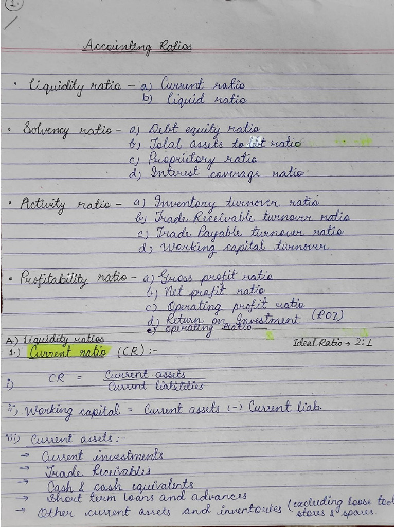 Accounting Ratios | PDF