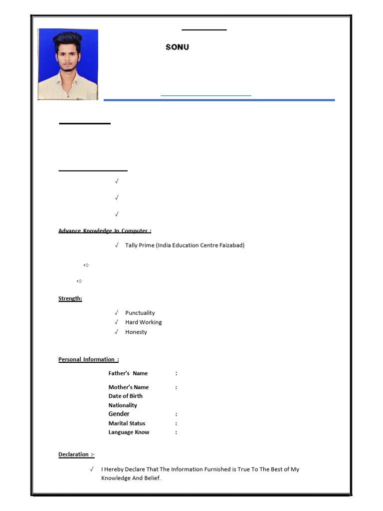 Sonu REsume (1) - 1-1 | PDF