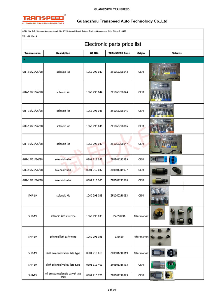1.tranpeed Electronic Parts List | PDF | Mechanical Engineering ...