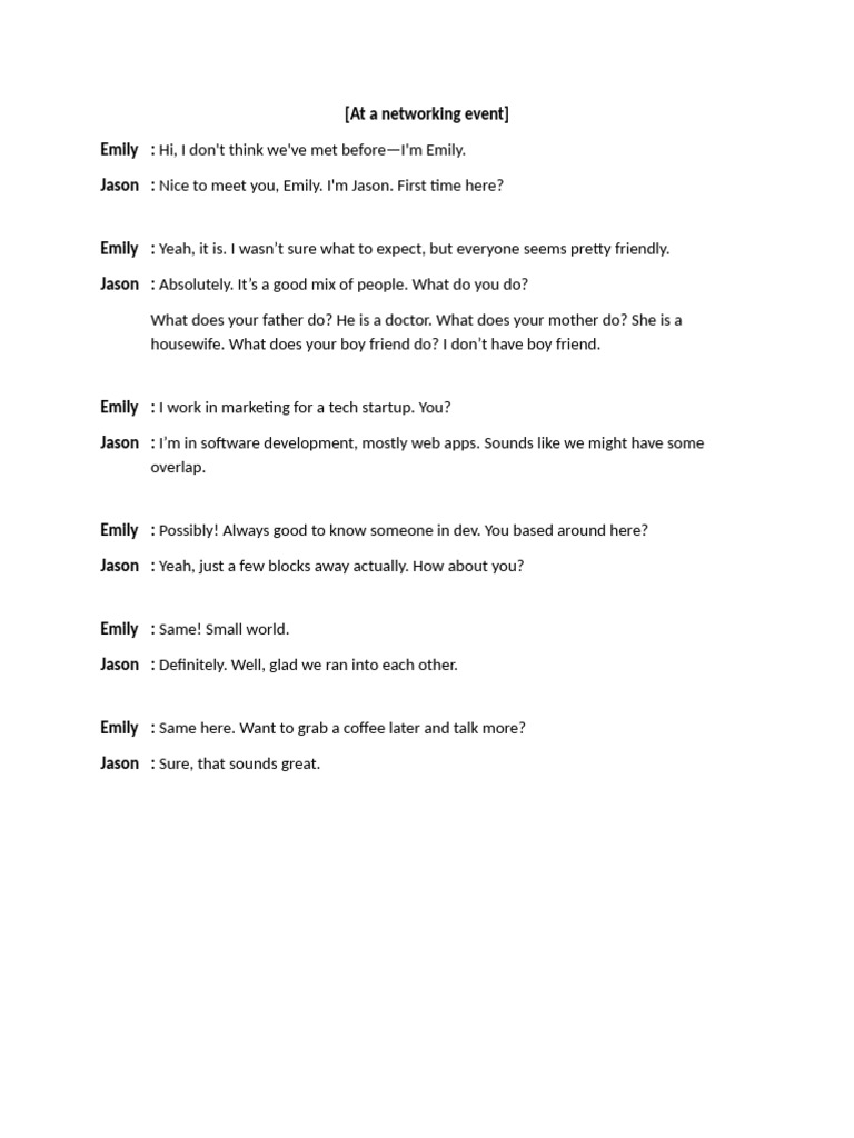 Networking Conversation at Event | PDF