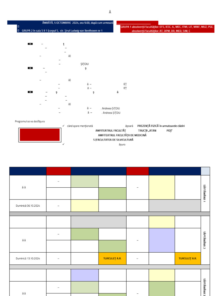 V6 - DPPD - Orar - Postuniv - Nivel - 1 - Sem1 - 24-25 | PDF