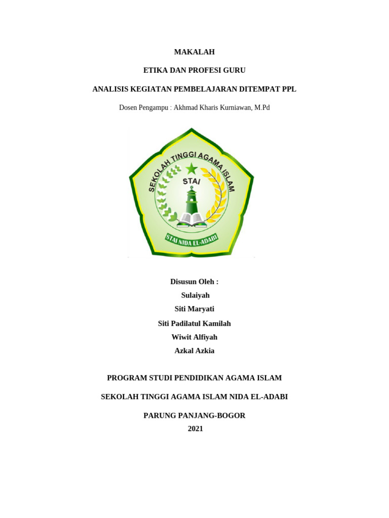 Etika dan Praktik PPL Guru PAI | PDF