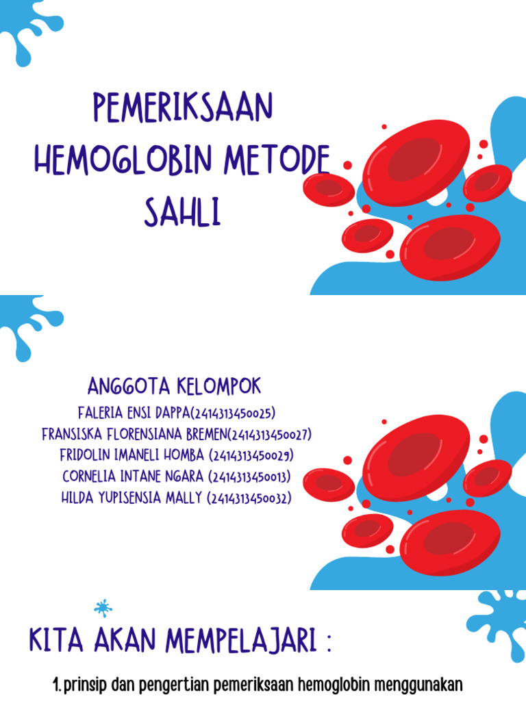Cara Pemeriksaan Hemoglobin Metode Sahli | PDF