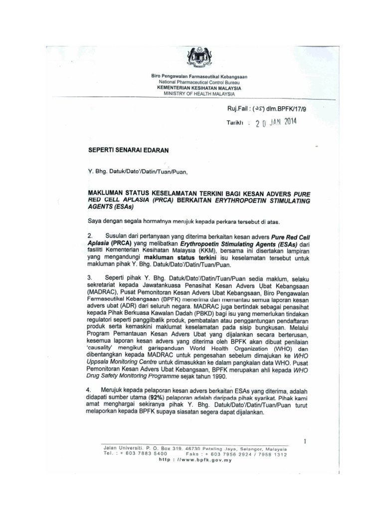 Makluman Keselamatan Esa 20012014 | PDF