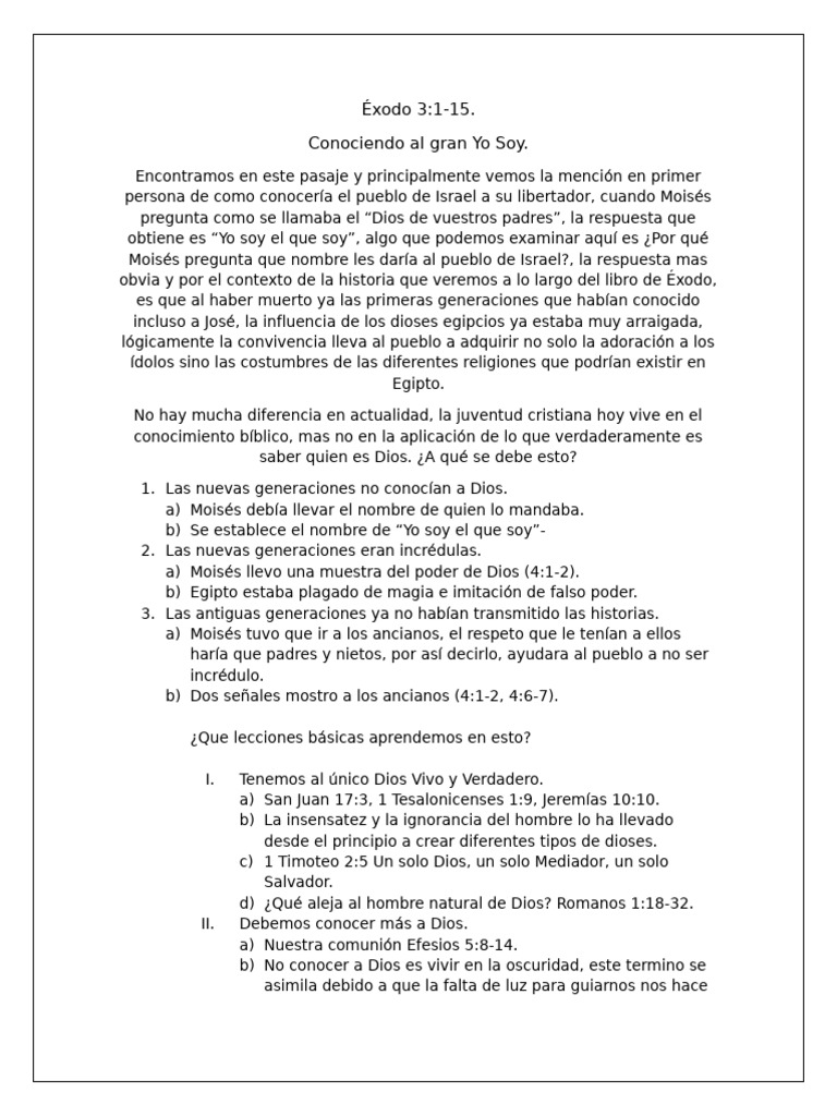 Éxodo 3 | PDF | Libro del éxodo | Moisés