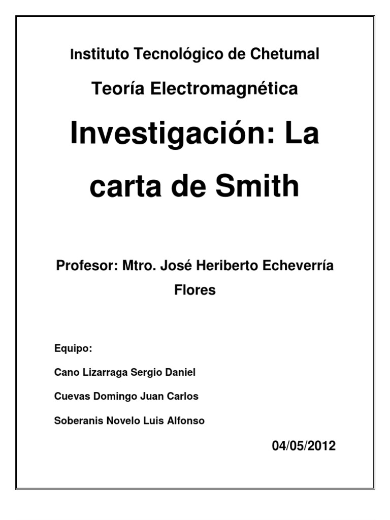 La Carta de Smith | Electromagnetismo | Física y matemáticas