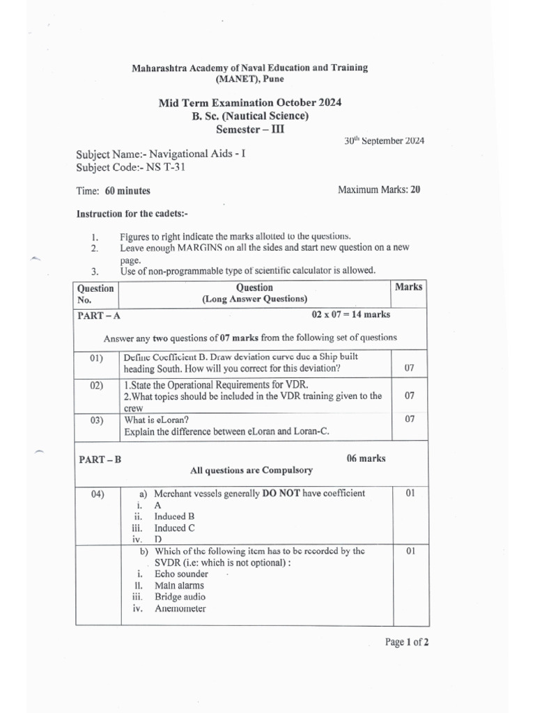 Sem 3 MT Q Papers 2024 | PDF