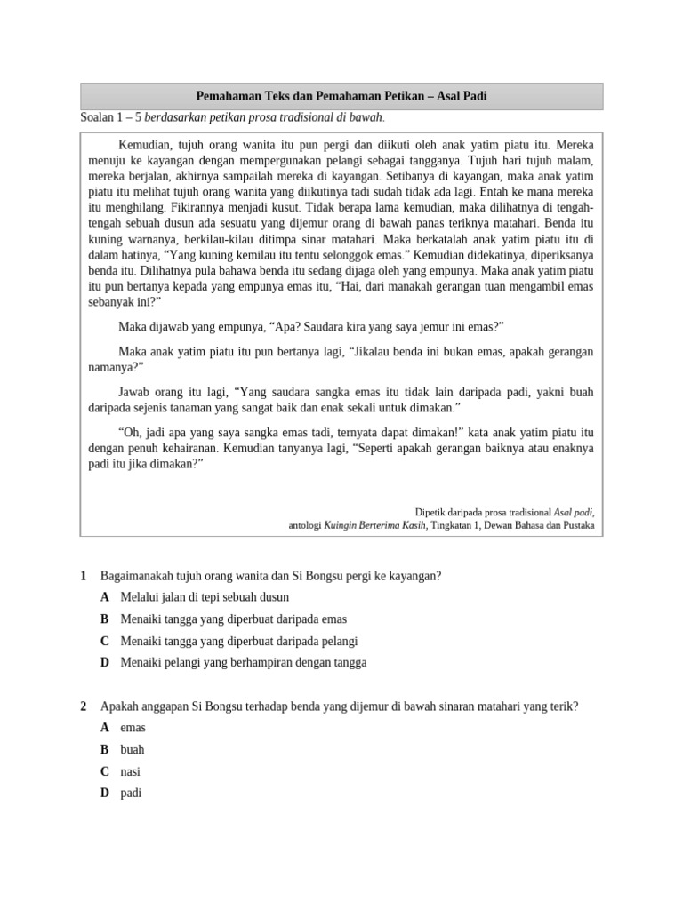 3 - Prosa Tradisional Asal Padi | PDF