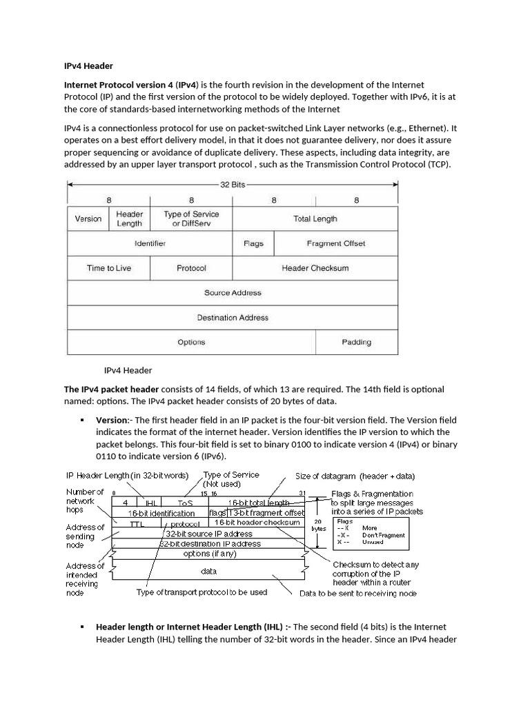 ipv4 | PDF | Internet Protocols | Transmission Control Protocol