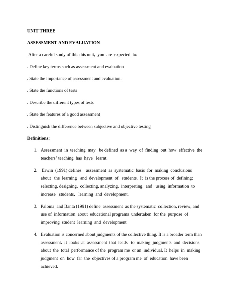 Tpe Notes Assessment and Evaluation | PDF | Educational Assessment ...