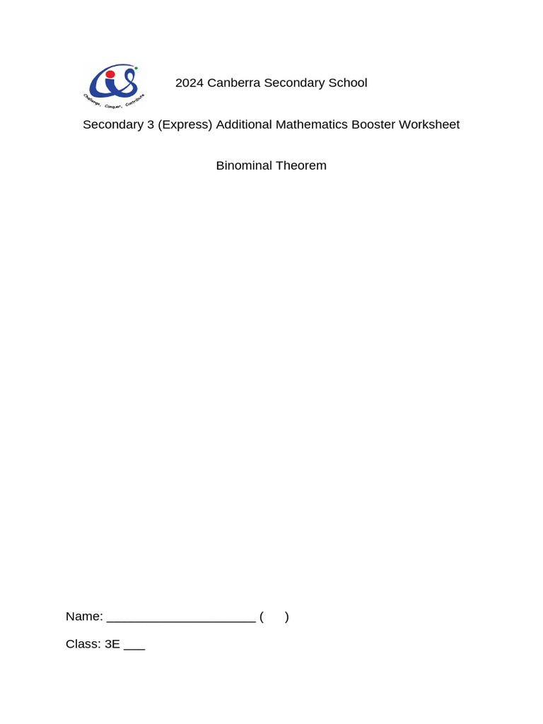 2024 CSS Booster Worksheet | PDF | Complex Analysis | Mathematical Objects