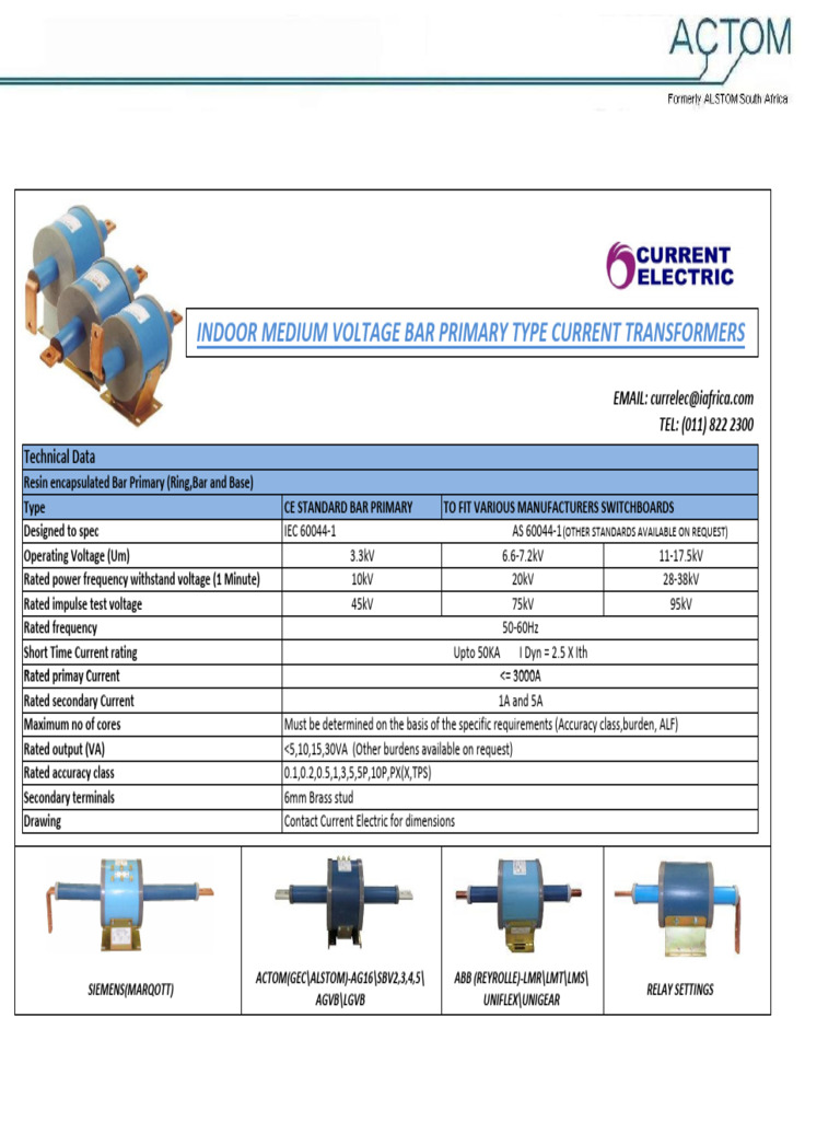 Medium Voltage Bar Primary Transformers | PDF | Electronic Engineering ...