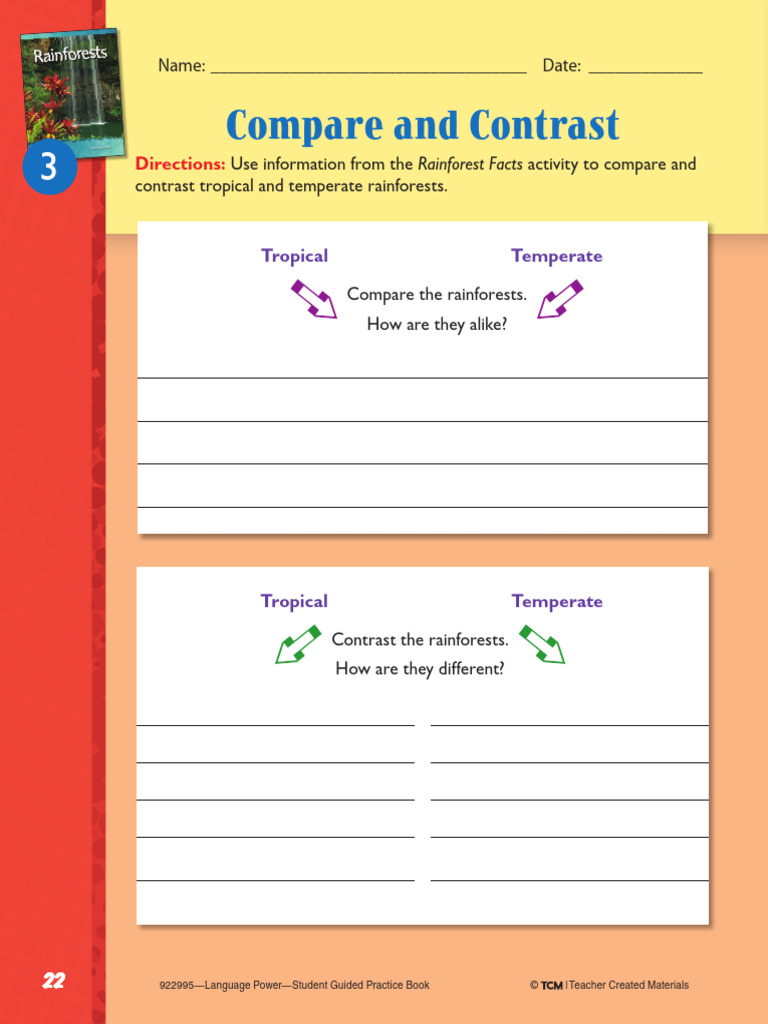 Compare and Contrast Rainforests | PDF