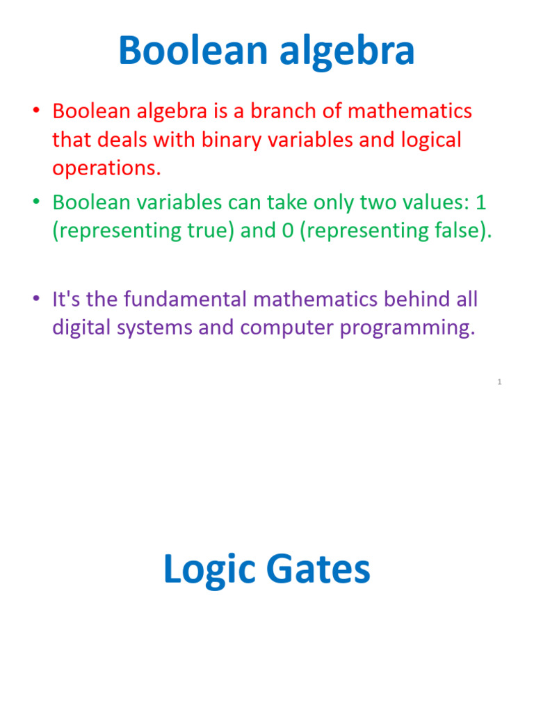 Module 1 (B) - Boolean Algebra | PDF | Boolean Algebra | Teaching Mathematics