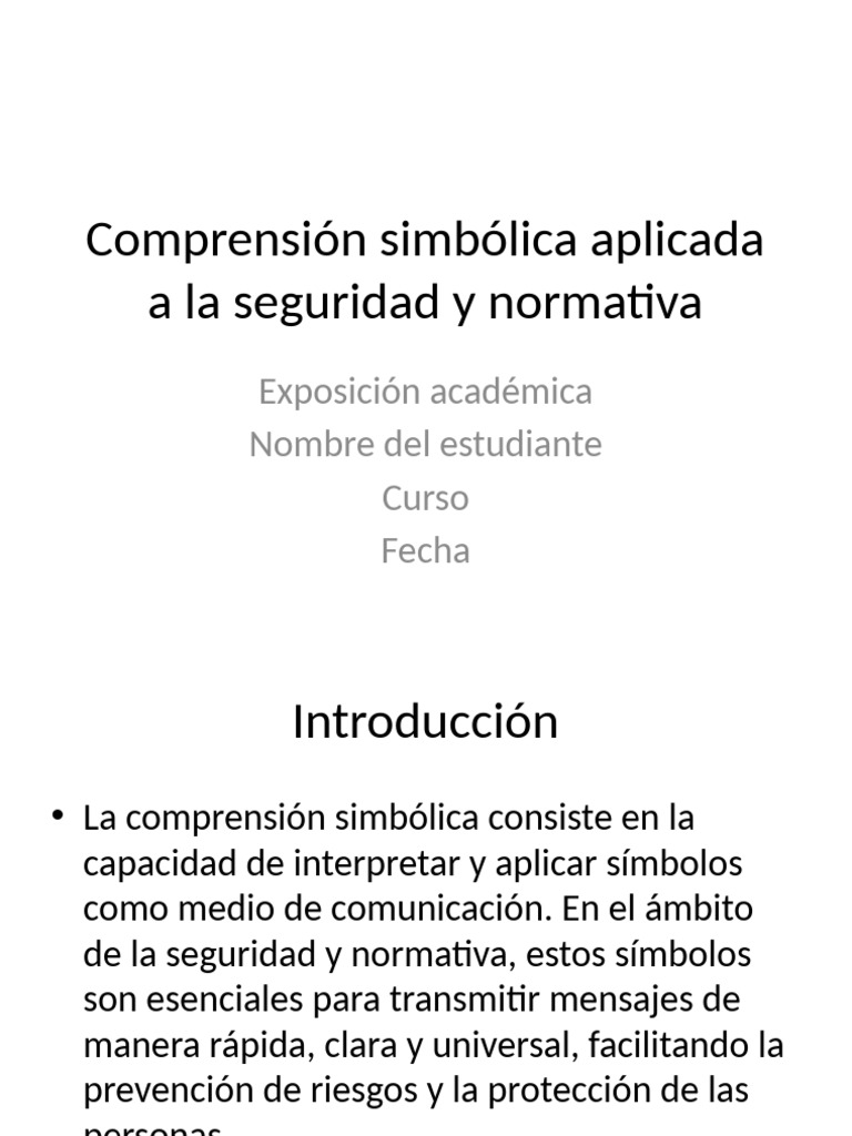 Comprension Simbolica Seguridad Normativa | PDF | Los símbolos ...