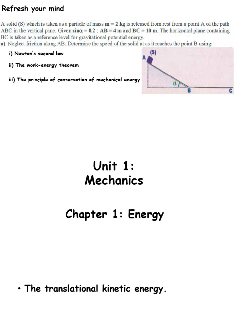 Unit 1 Mechanics CH 1 Energy LS | PDF | Force | Potential Energy