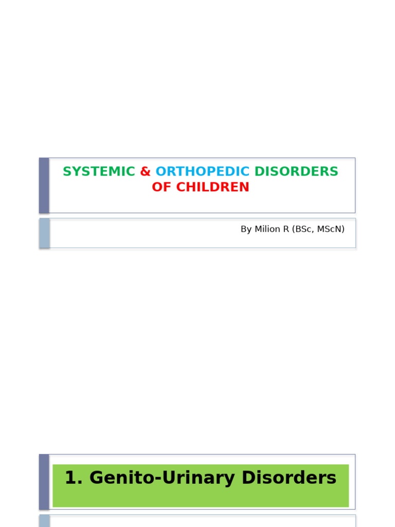 Pediatric Systemic and Orthopedic Disorders | PDF | Meningitis ...
