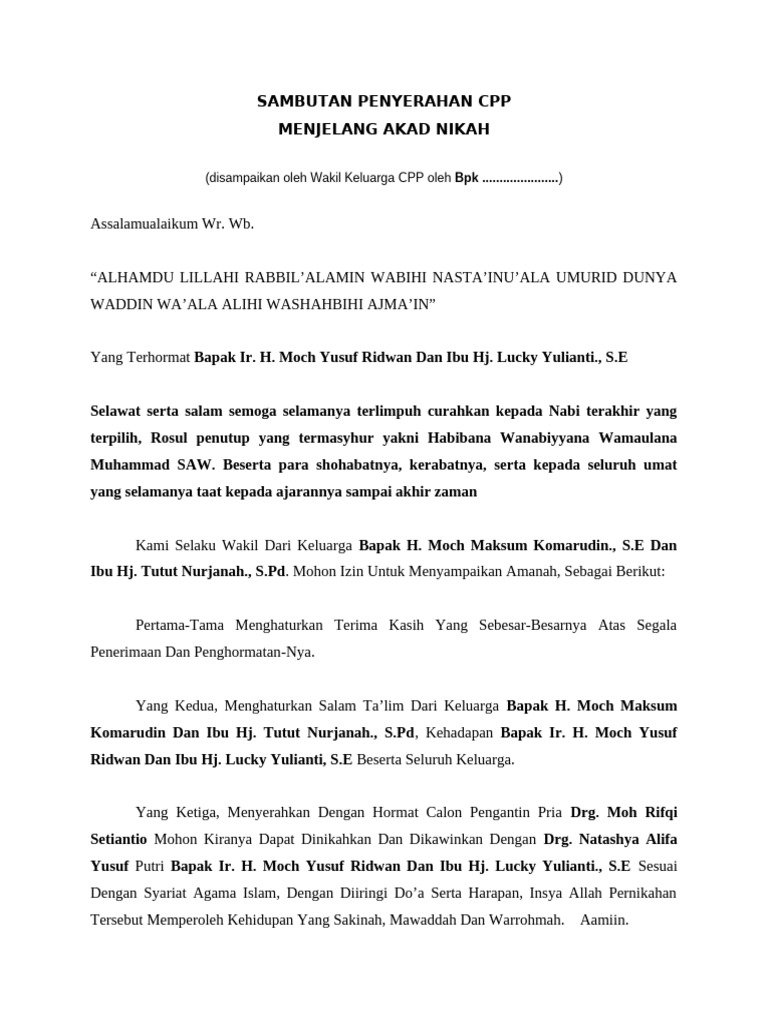 Sambutan Penyerahan CPP | PDF