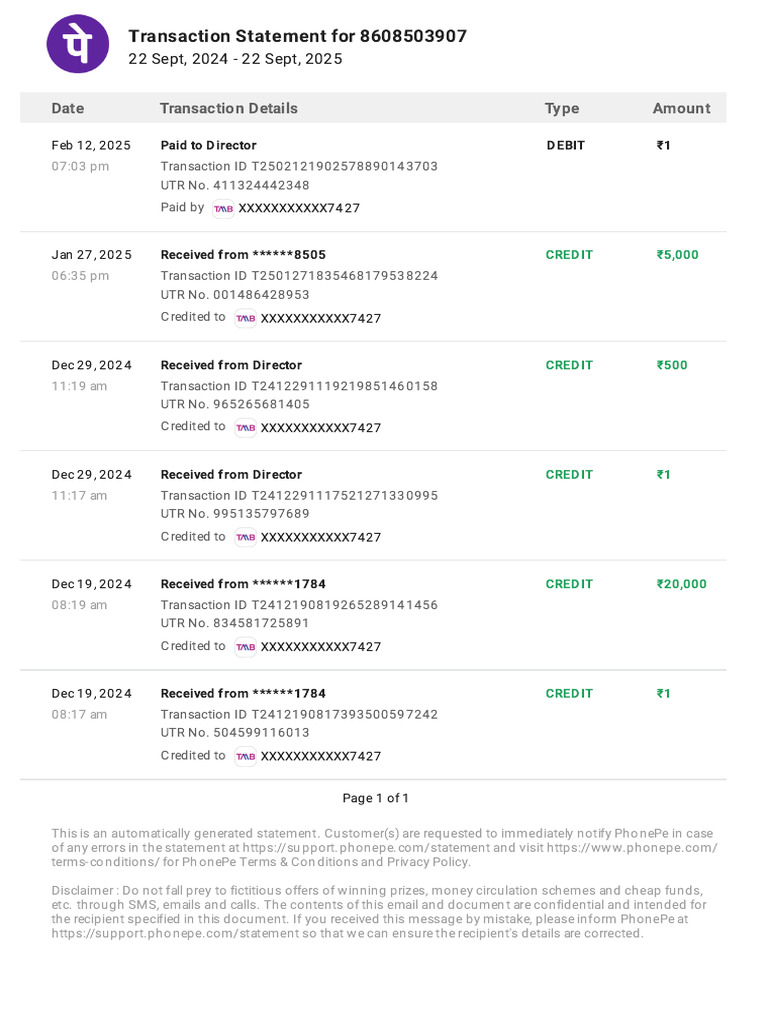 PhonePe Statement Sept2024 Sept2025 | PDF