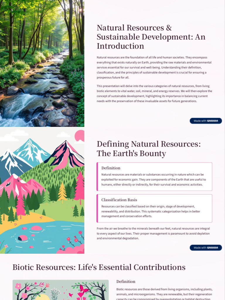 Natural Resources and Sustainable Development An Introduction | PDF ...