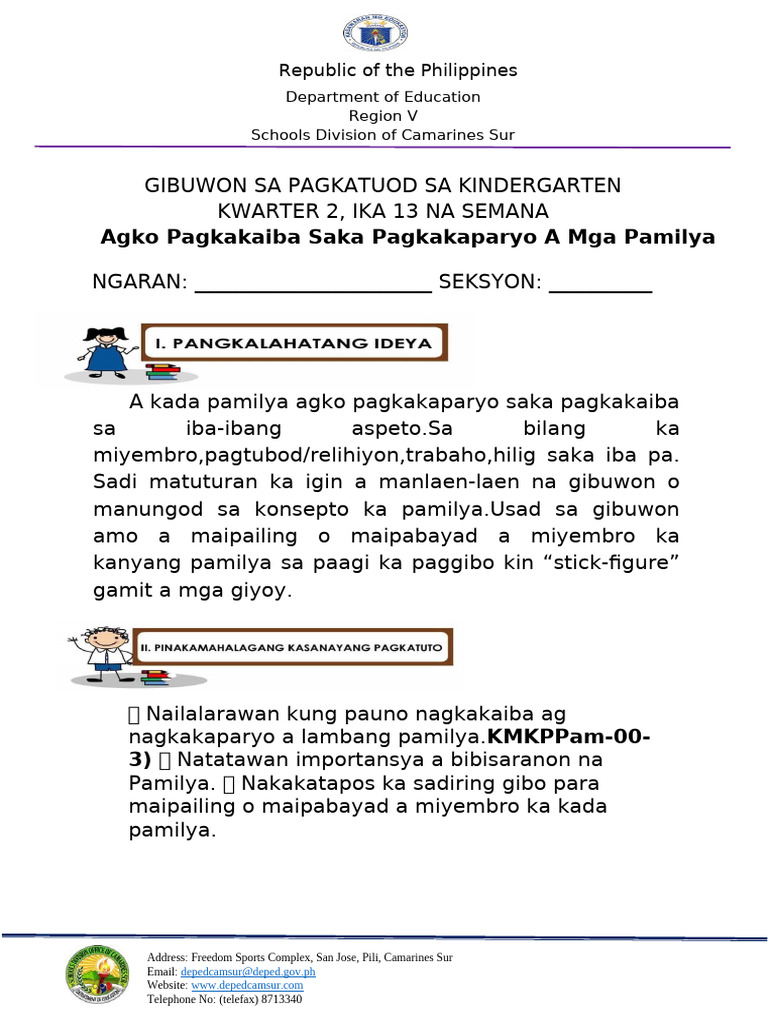 Kinder LAS Q2 WEEK 13 RINCONADA | PDF