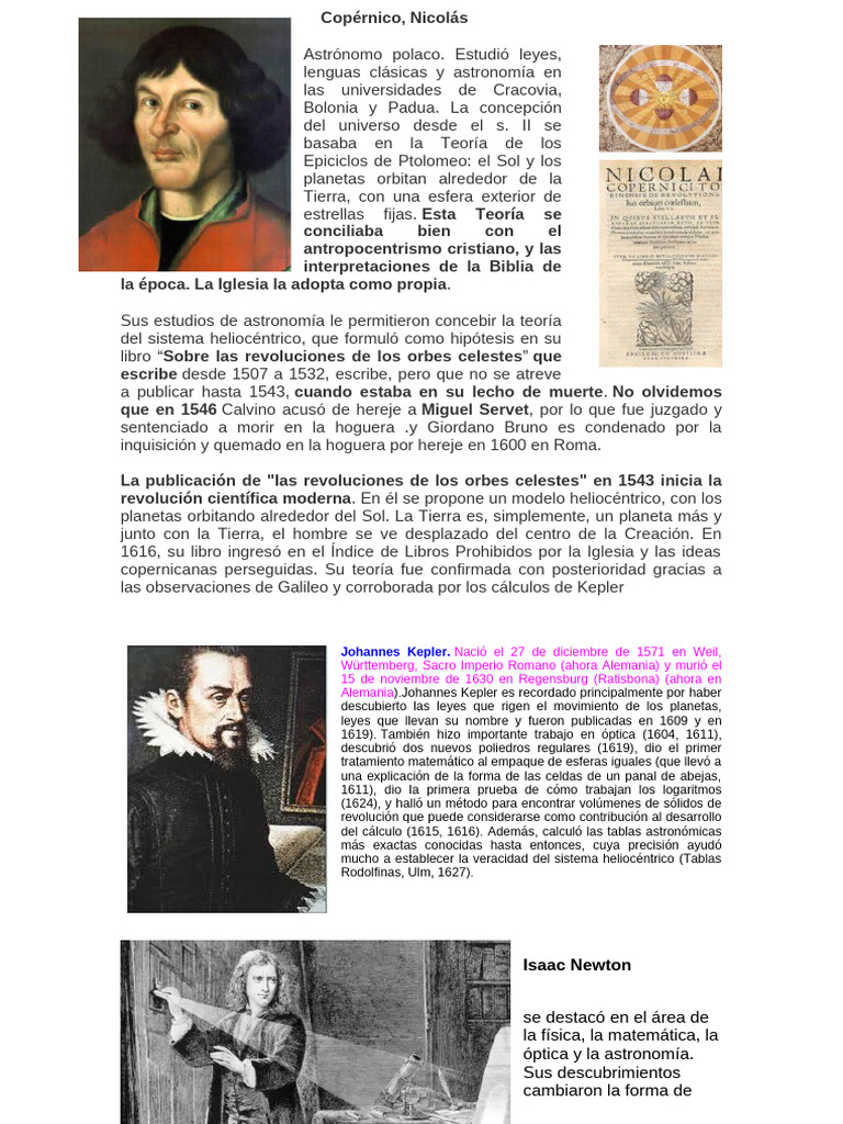Historia de la Astronomía y Física | PDF | Nicolás Copérnico | Fuerza