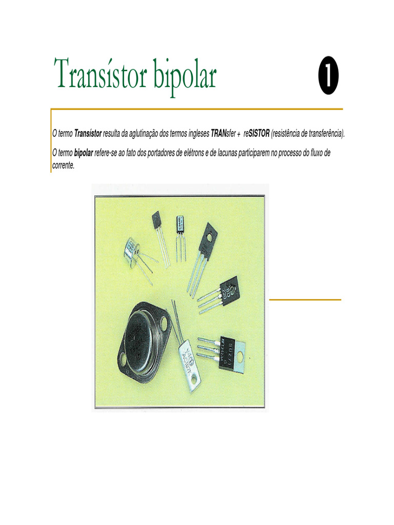 Transístor Bipolar: Princípios e Aplicações | PDF | Transistor ...