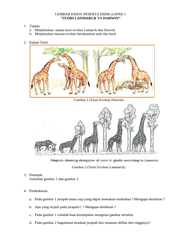 Teori Evolusi Lamarck vs Darwin | PDF