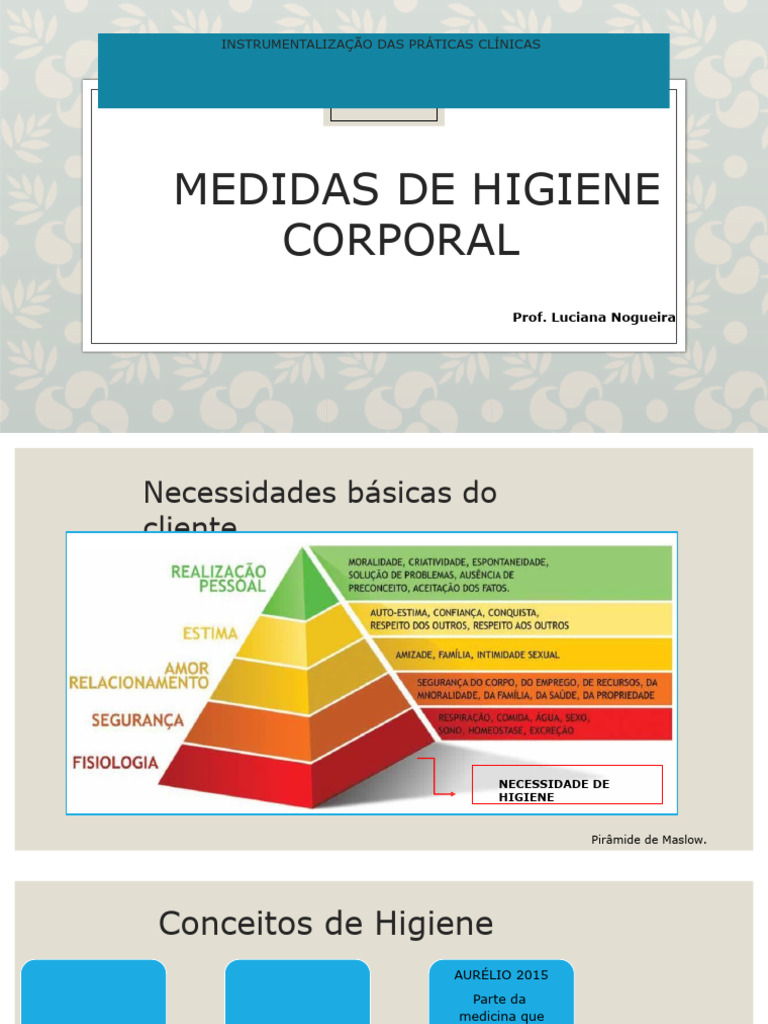 Práticas de Higiene Corporal em Saúde | PDF | Boca