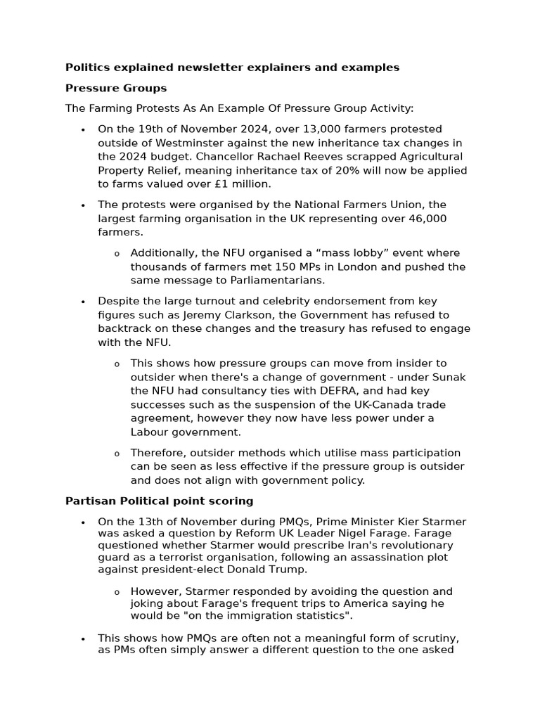 Pressure Group Dynamics in UK Politics | PDF | Political Action ...