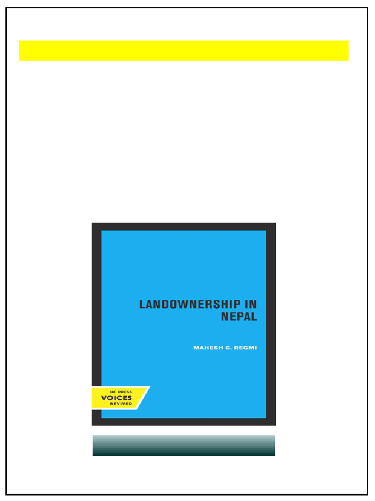Landownership in Nepal Mahesh Regmi Available Full Chapters | PDF | Evaluation | Mathematics