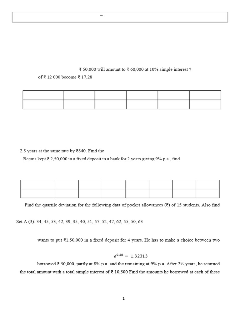 Financial Mathametics-I Sem1 Examination S1 | PDF