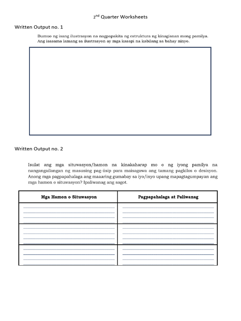 2nd QTR Worksheets | PDF
