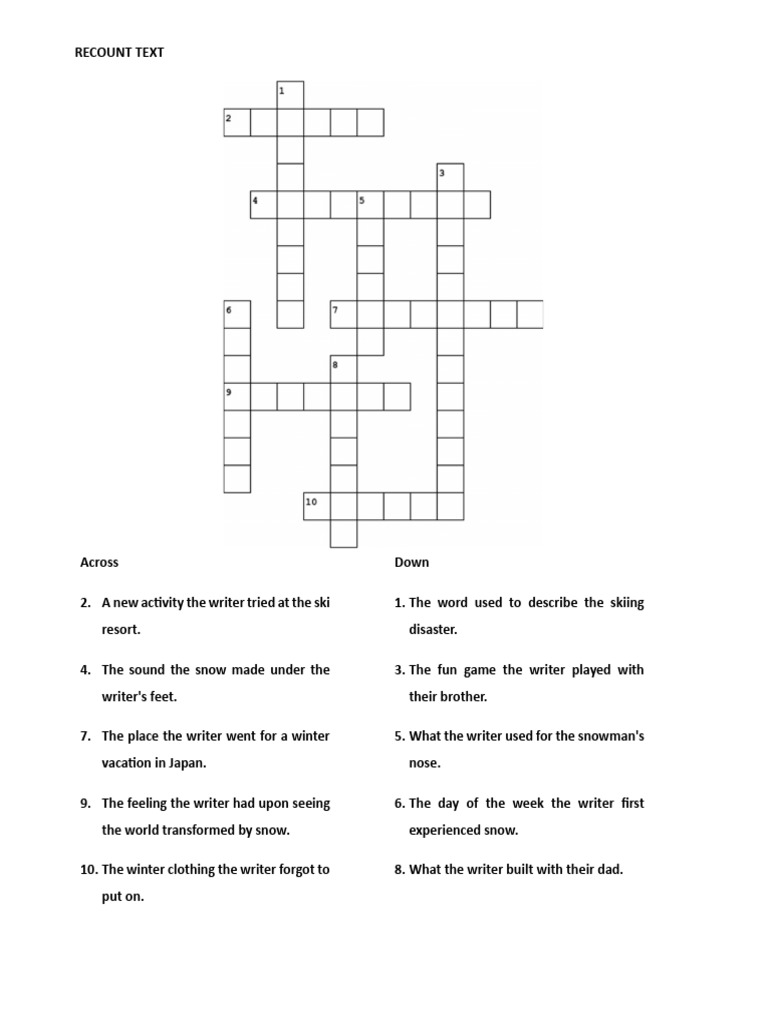 Print - Recount Text & Crossword | PDF