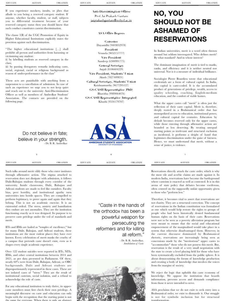 Reservation Pamphlet in Layout | PDF | Caste | Dalit