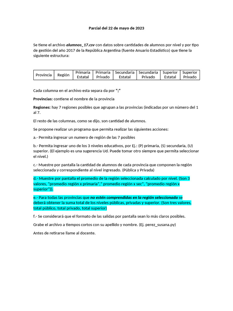 Análisis de Alumnos por Región y Nivel | PDF