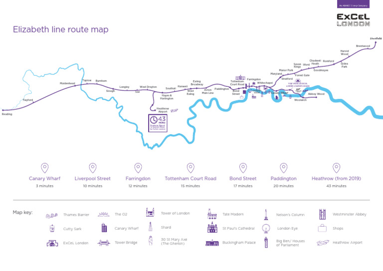 Elizabeth Line Route Map Overview | PDF | London | Railway Companies