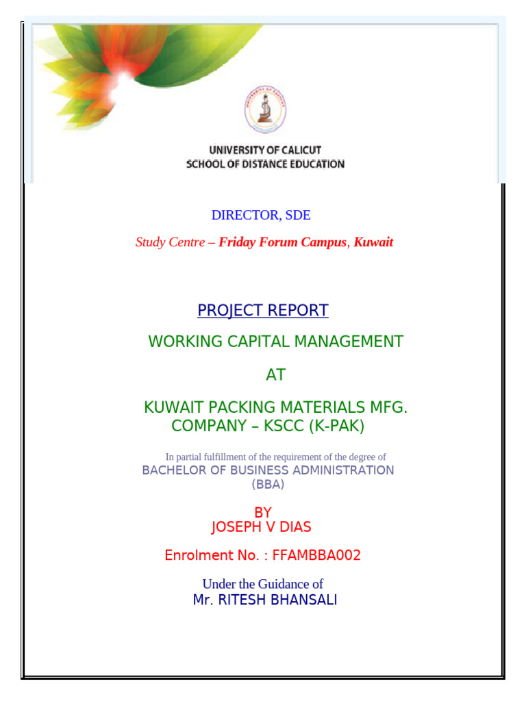 Jospeh | PDF | Working Capital | Banks