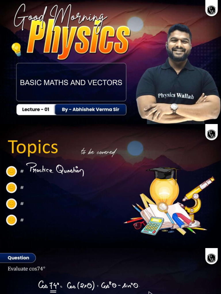 Basic Maths & Vectors - Class Notes | PDF