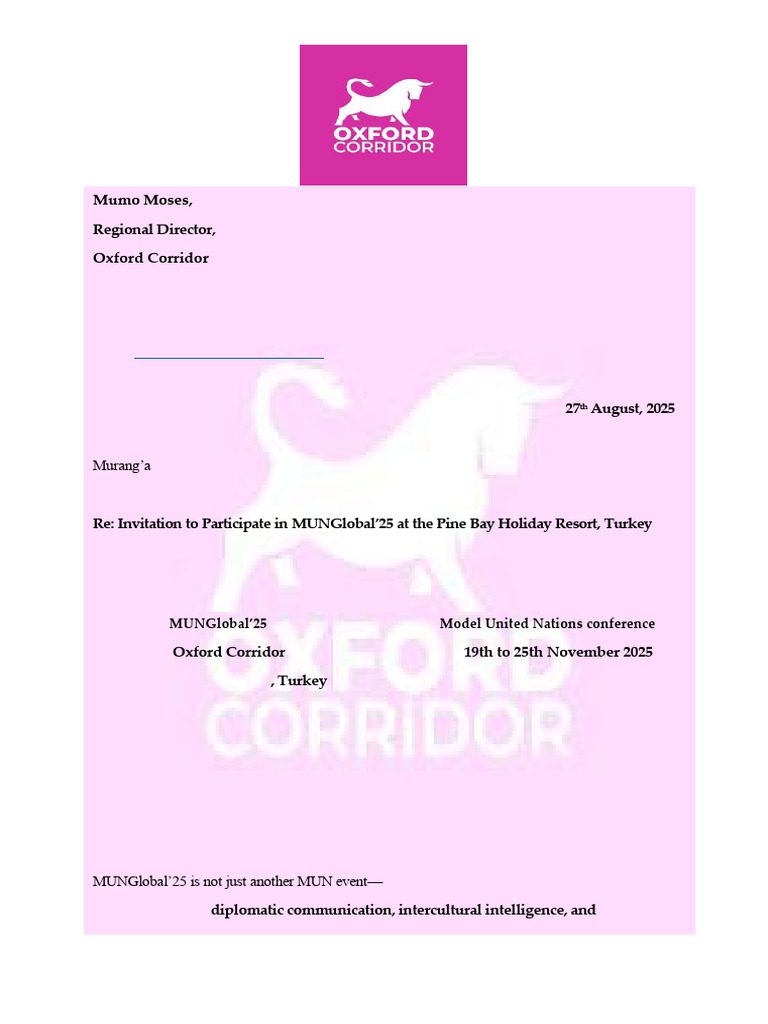 Muranga High School Invitation MUN | PDF | International Relations ...