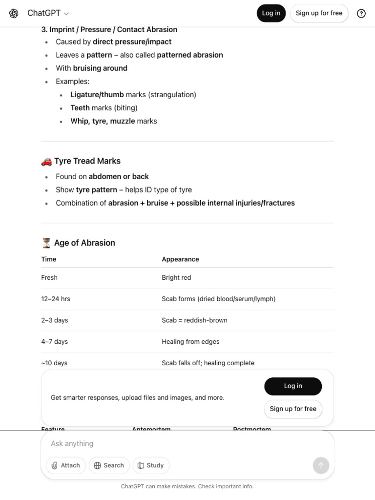 Forensic Abrasions Notes 5 | PDF