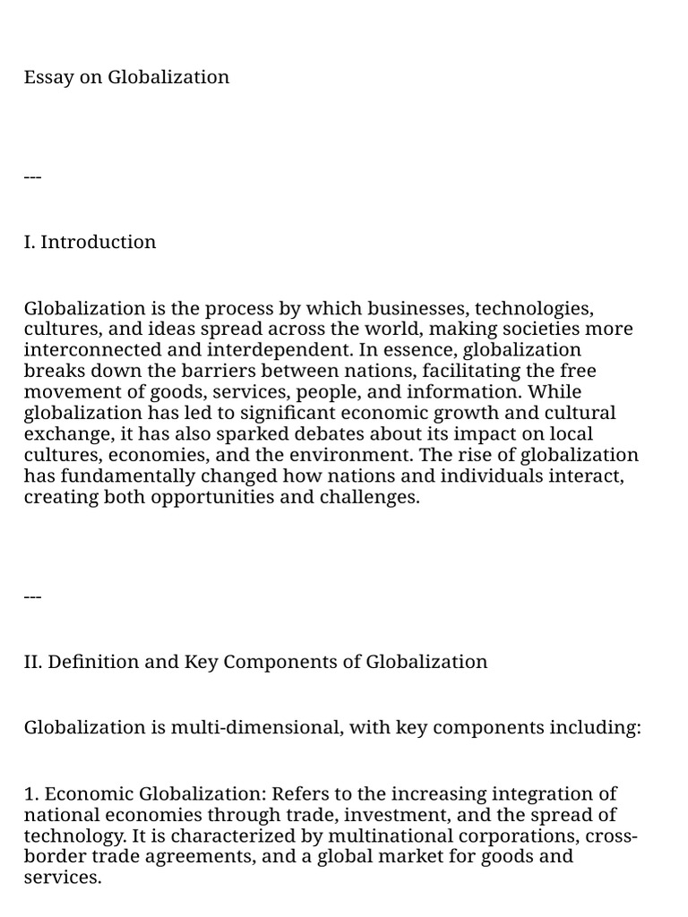 Understanding Globalization: Pros and Cons | PDF | Globalization ...