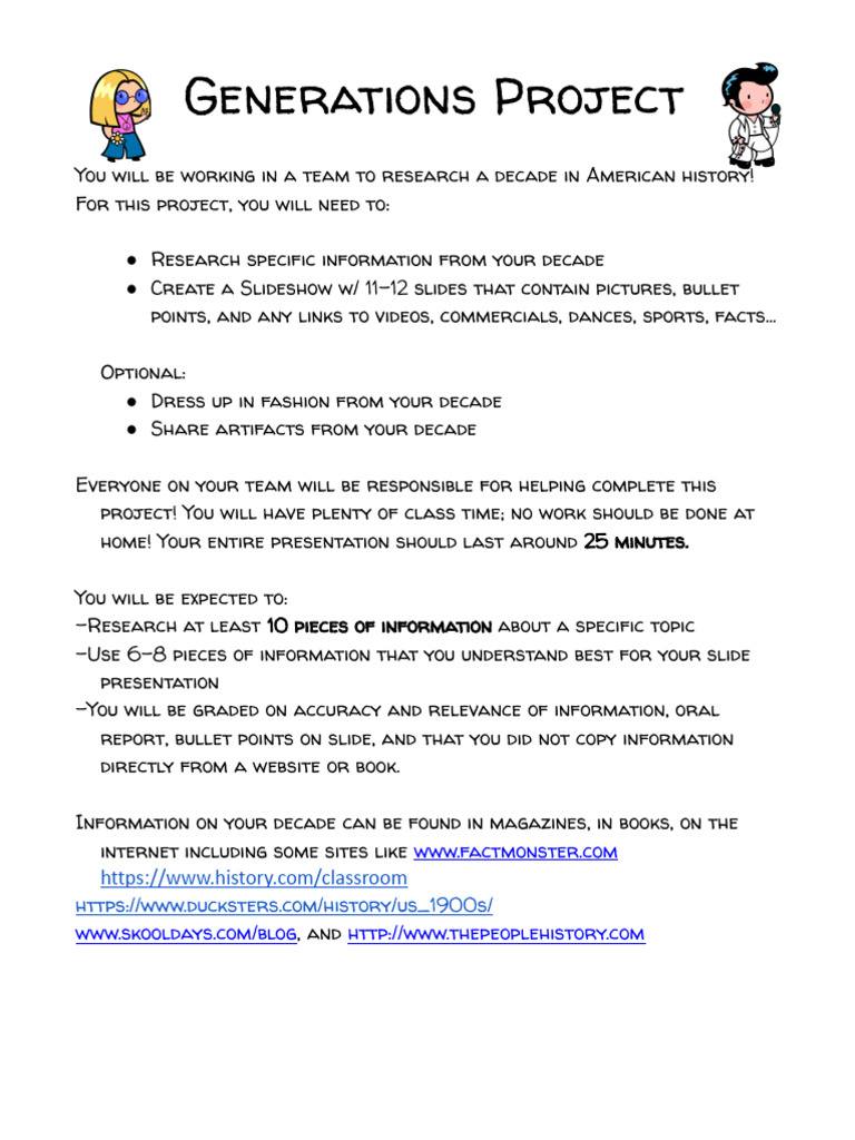 Generations Project Directions | PDF